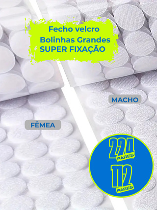 Fecho de Contato Autocolante Velcro Bolinha Grande Redondo Adesiva ...