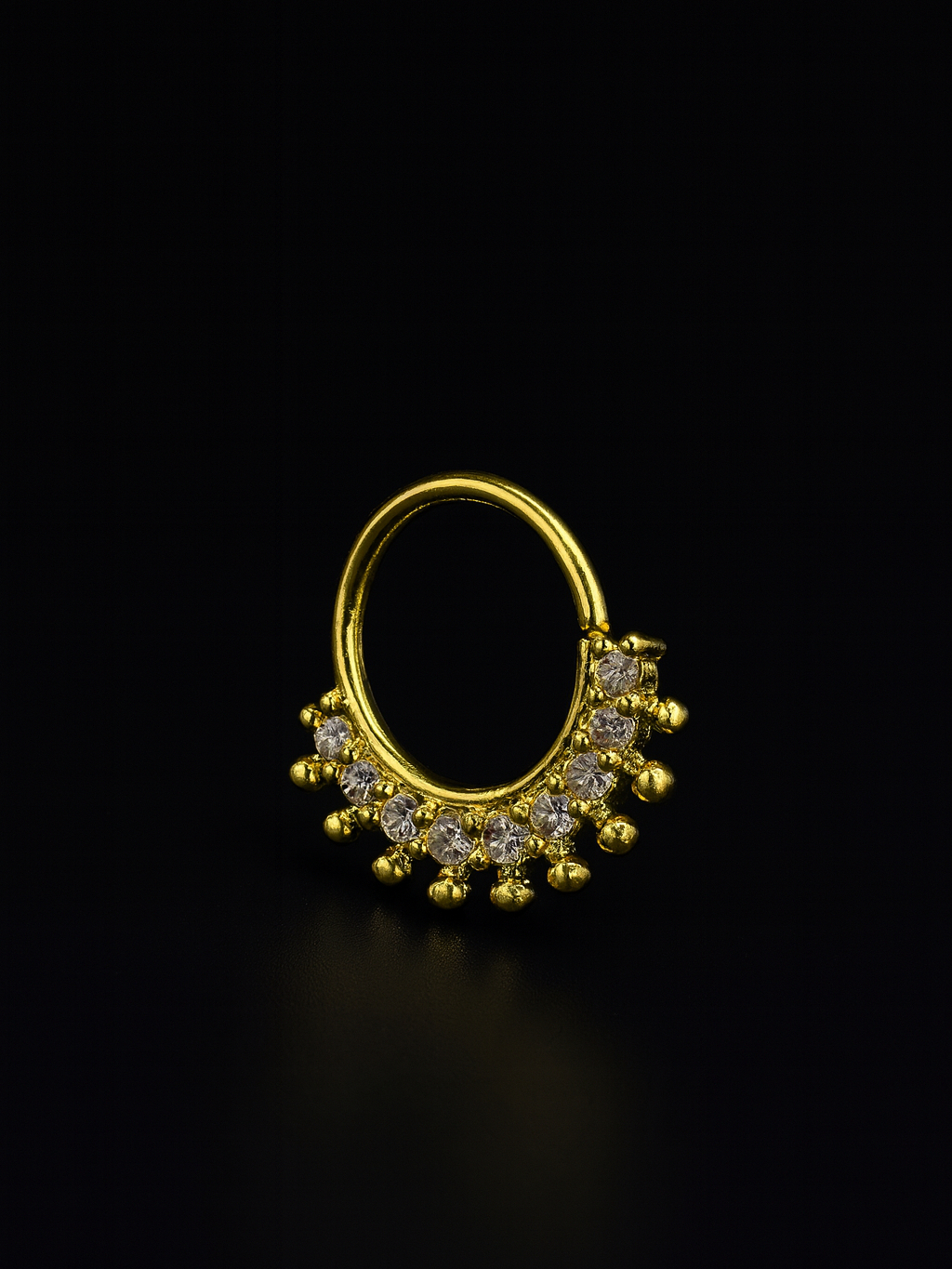 Piercing Aro Dourado com Zircônias – Helix, Tragus e Cartilagem ...