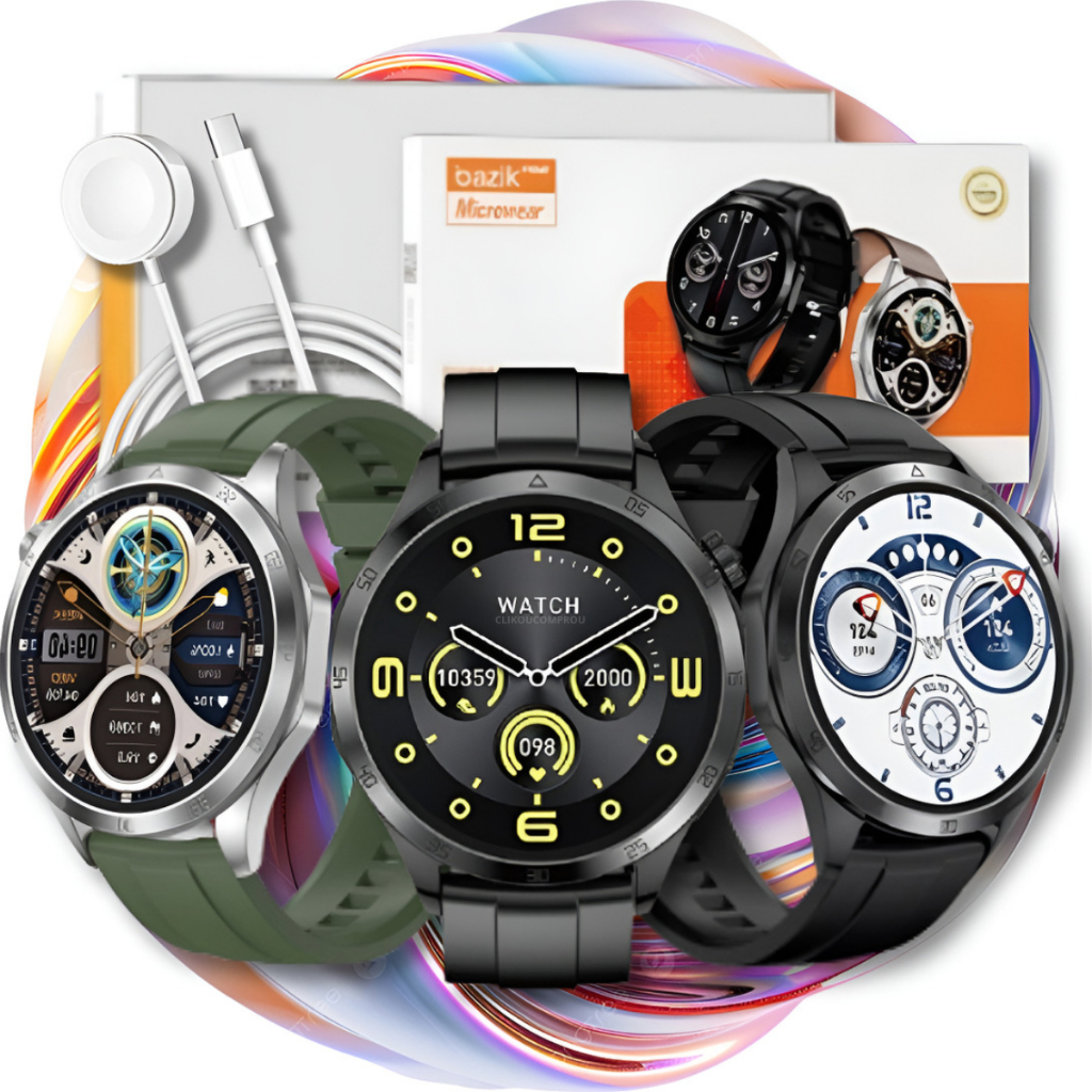 Relógio Smartwatch Microwear GT4 Max MA20S NFC GPS Tela AMOLED ...