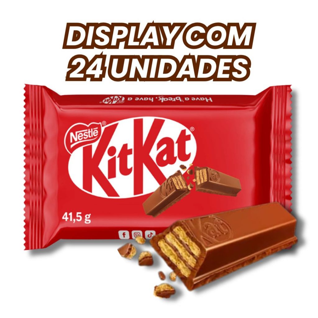 Chocolate Kit Kat Nestlé Display com 24 Unidades de 41,5g | Shopee Brasil