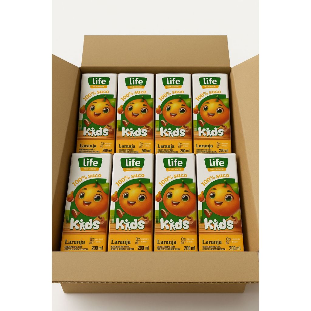 Suco Life Kids Infantil 200ml Caixa 8 Unid 100% Natural Refrescante ...