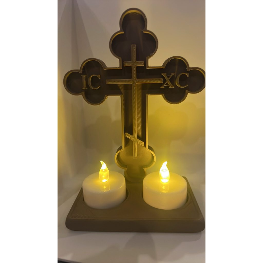 Cruz Ortodoxa Porta-Vela Religiosa – Decoração Arte Sacra Cores ...