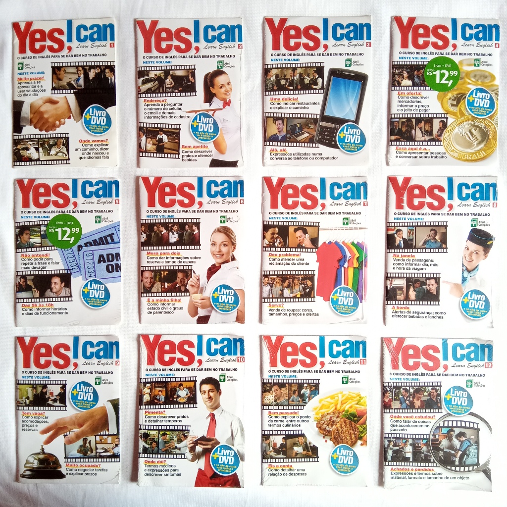 Curso completo Yes, I can Learn English - Com 20 Volumes Livro + DVD ...