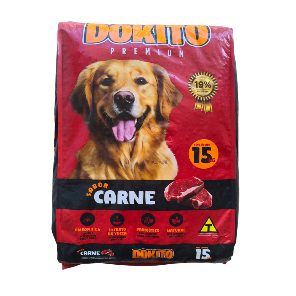 Ração Dokito Sabor Carne 19% Proteina 15kg | Shopee Brasil