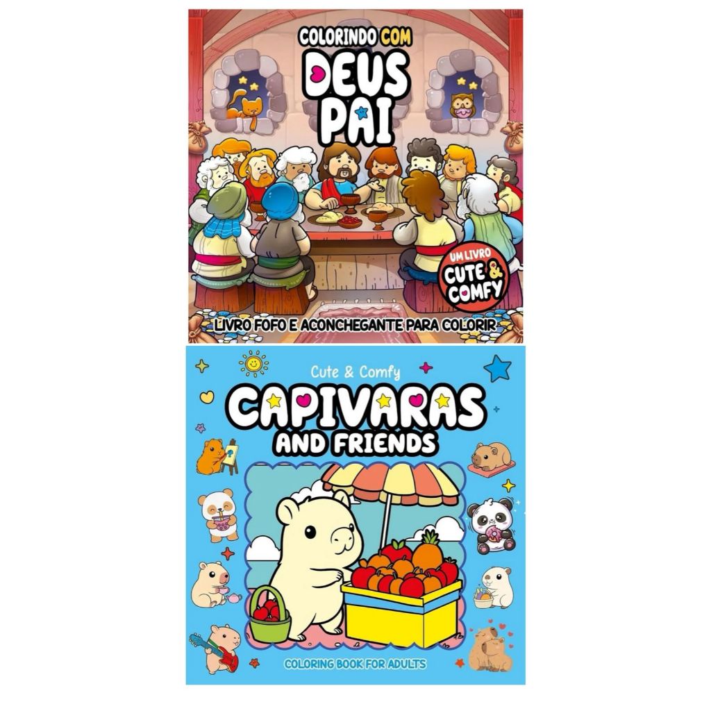 Kit com 2 Livros de Colorir Colorindo com Deus Pai e Capivara and ...