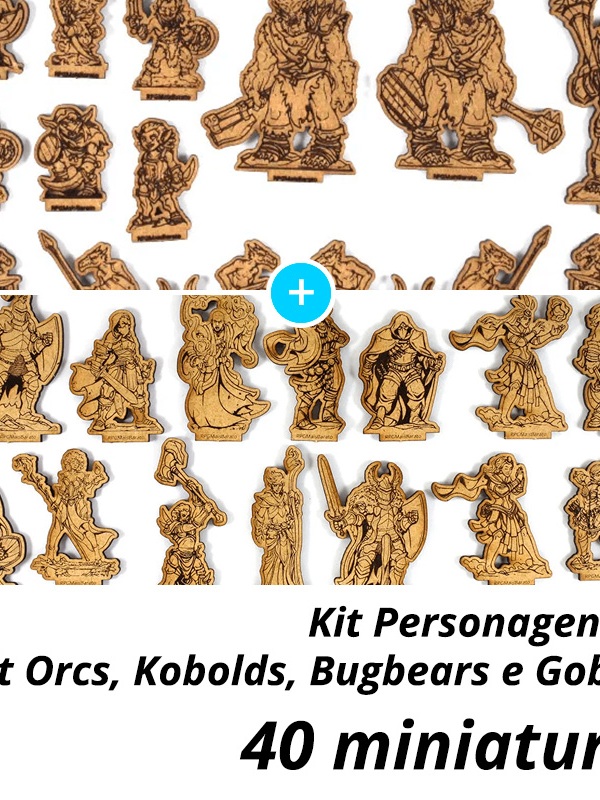 MEGA PACK Miniaturas RPG - 40 und. - Kits Personagens + Orcs, Kobolds ...