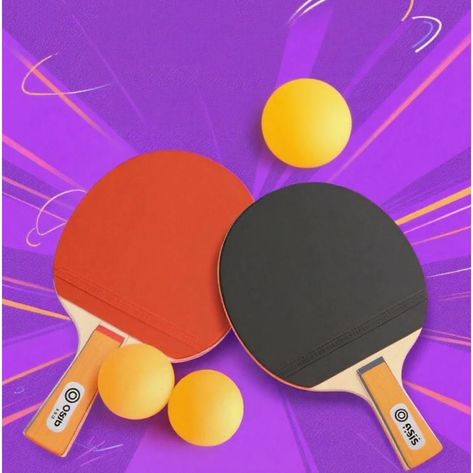 Raquetes Ping Pong Tênis De Mesa Profissional 2 raquetes com 3 Bolas ...