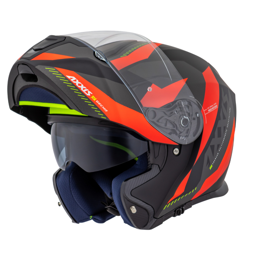 CAPACETE AXXIS ARTICULADO GECKO SV SHIELD B5 VERMELHO FOSCO ROBOCOP ...