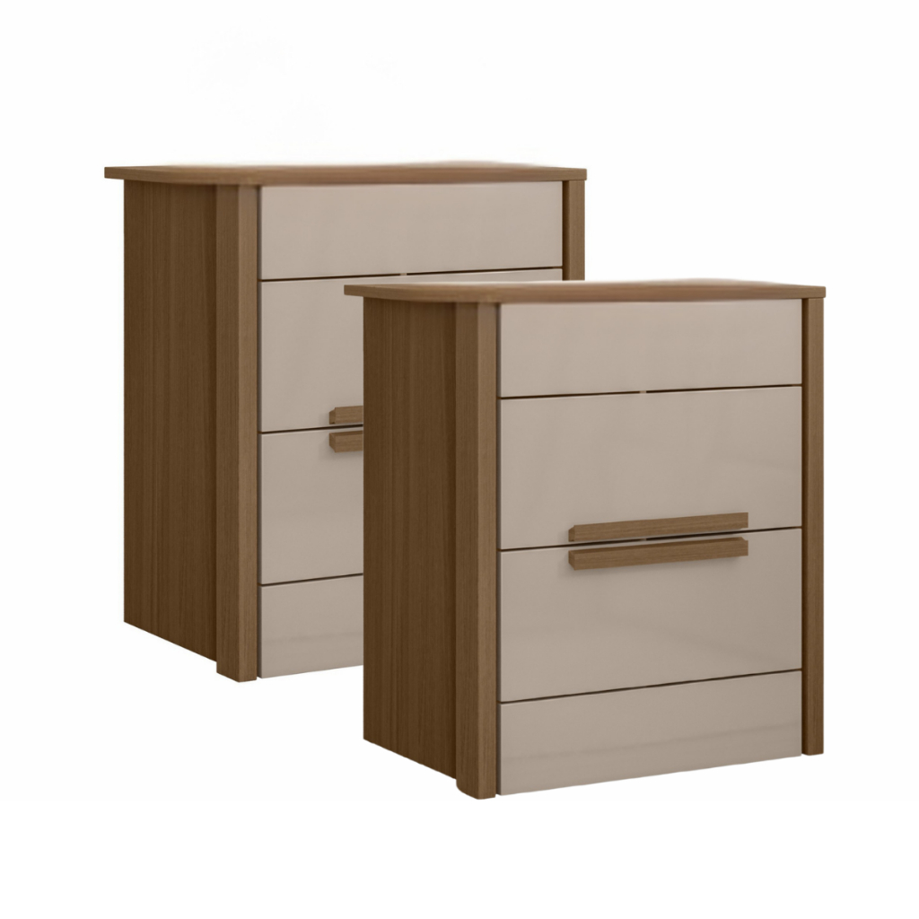 Kit 2 Mesas de Cabeceiras Dhara 2 Gavetas Moval | Shopee Brasil