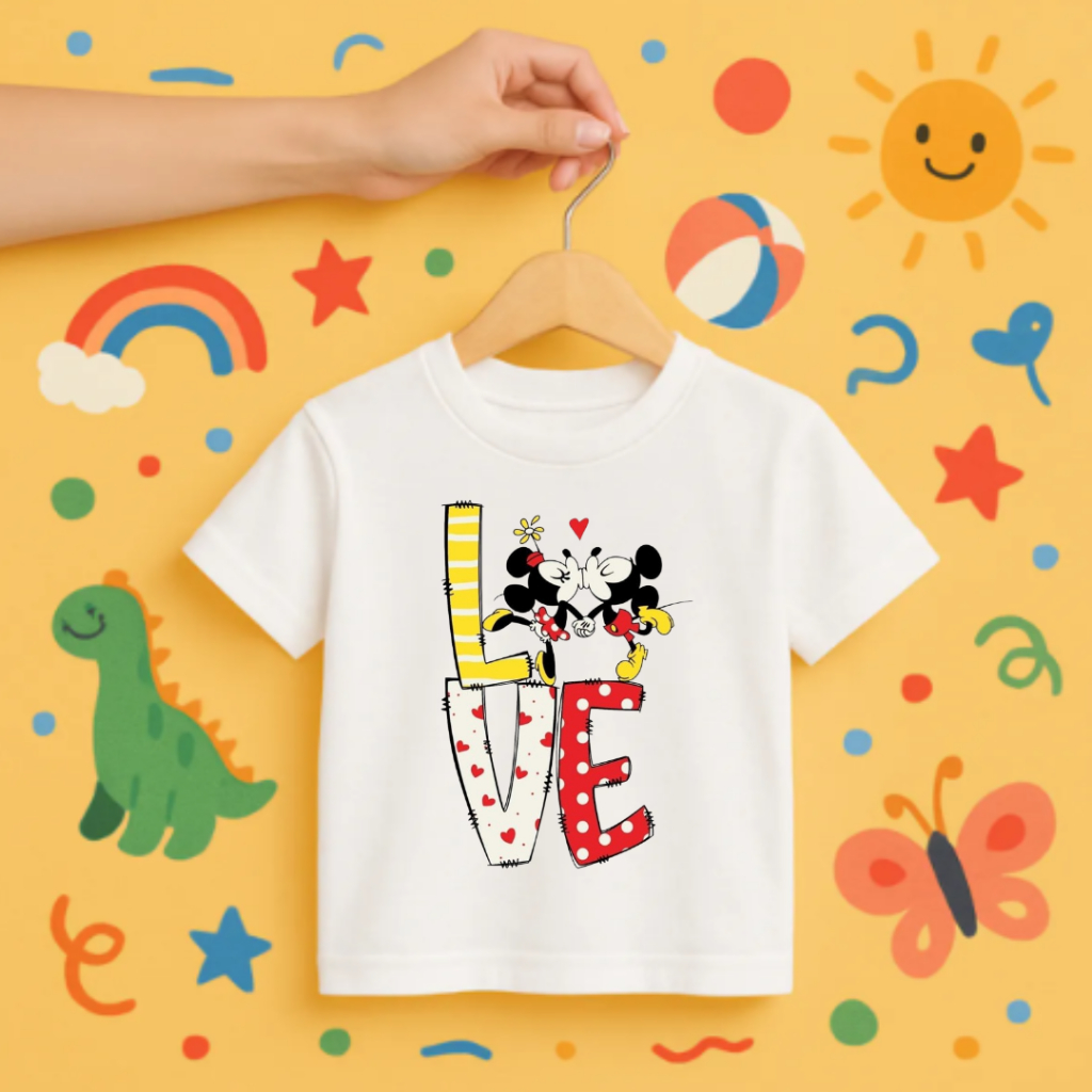 Camiseta Confortavel Moda infantil Love mickey | Shopee Brasil