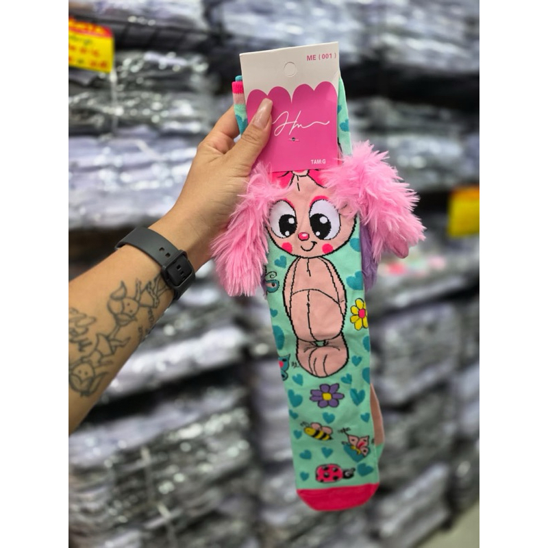 Meia maluca Divertida 3D | Shopee Brasil