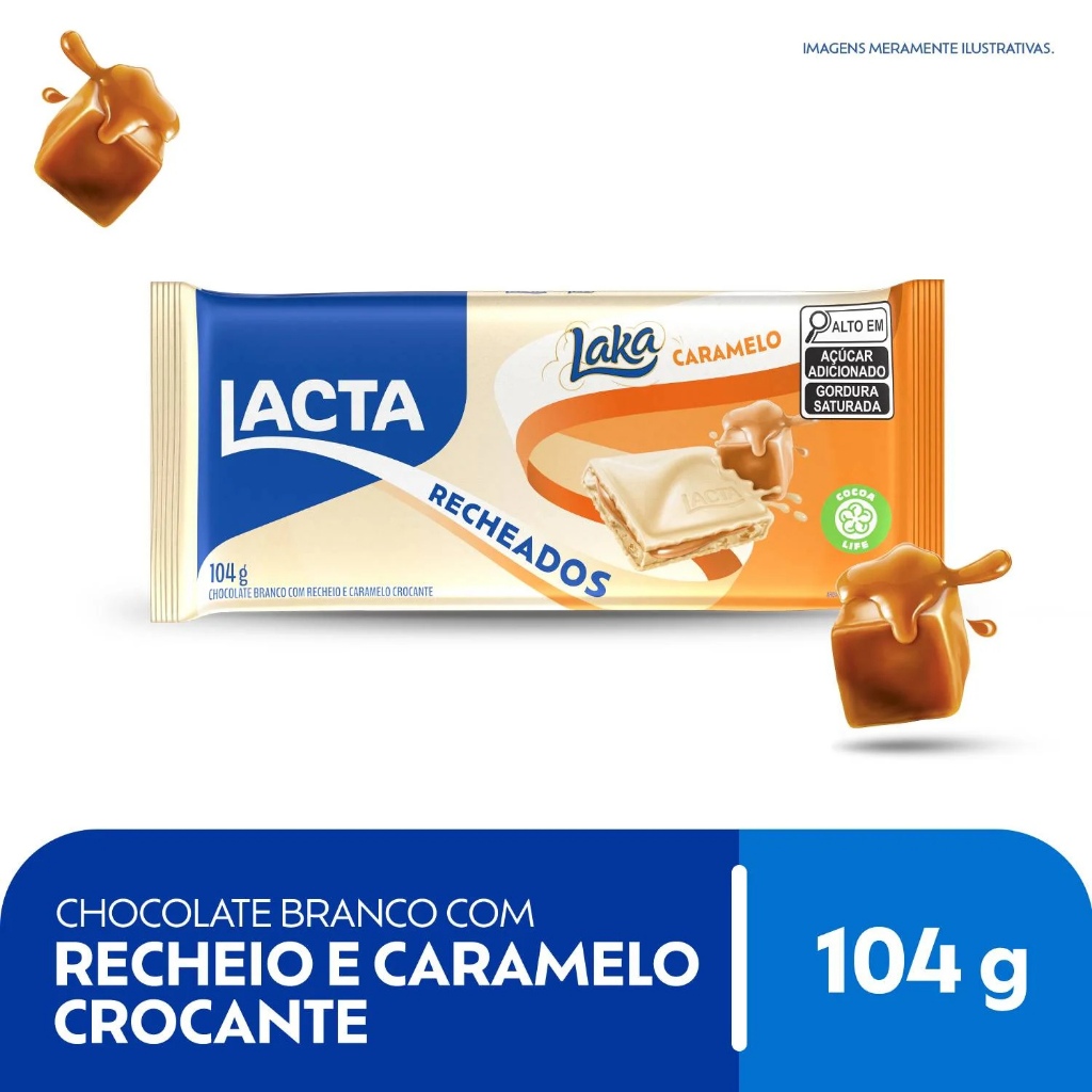 Barra de Chocolate Lacta Recheados Laka Caramelo | Shopee Brasil