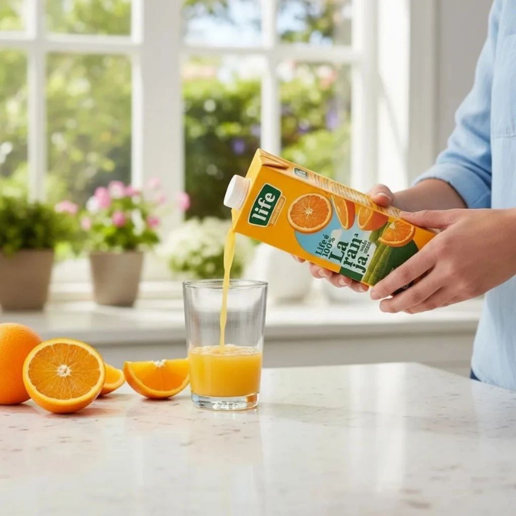 Suco De Laranja Life 100% Natural Sem Glúten 12 Unid - 1 Litro Novidade ...