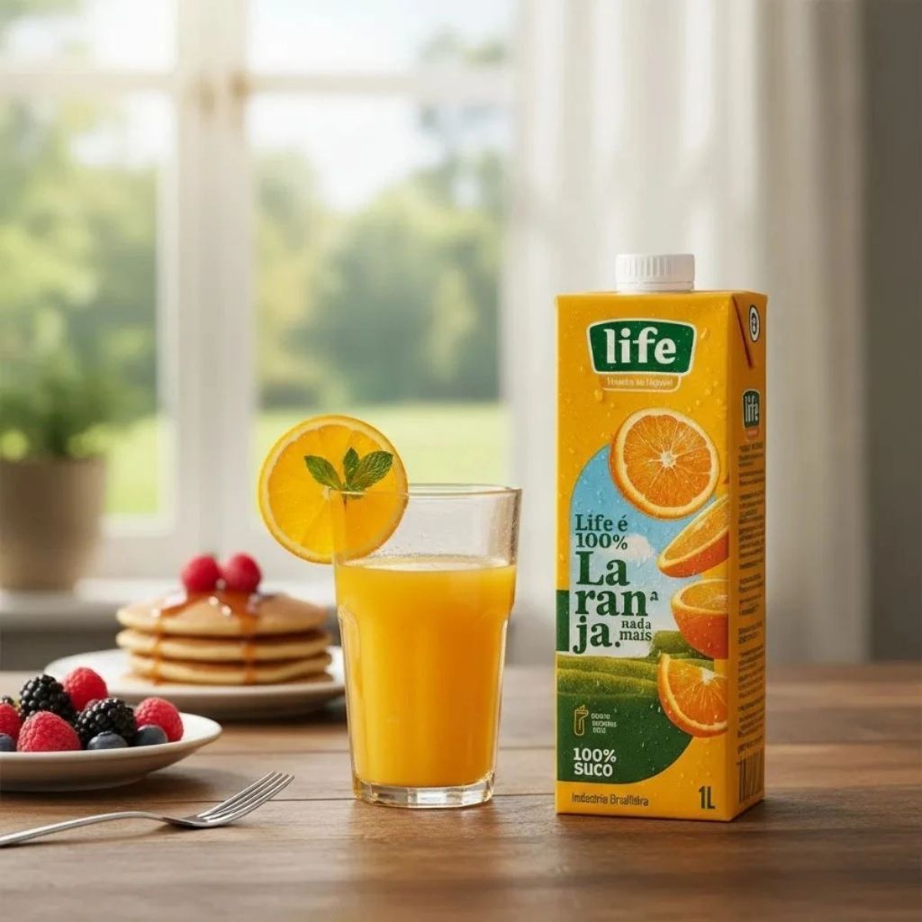 Suco De Laranja Life 100% Natural Sem Glúten 12 Unid - 1 Litro ...
