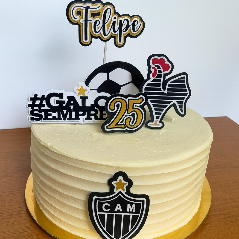 Topo de bolo atlético mineiro/ Topo do Galo | Shopee Brasil