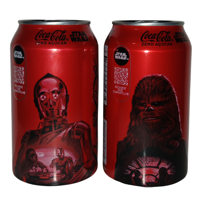 Kit 2 Coca Cola Star Wars C3PO e Chewbacca Latas 350ml Coca-Cola Zero ...