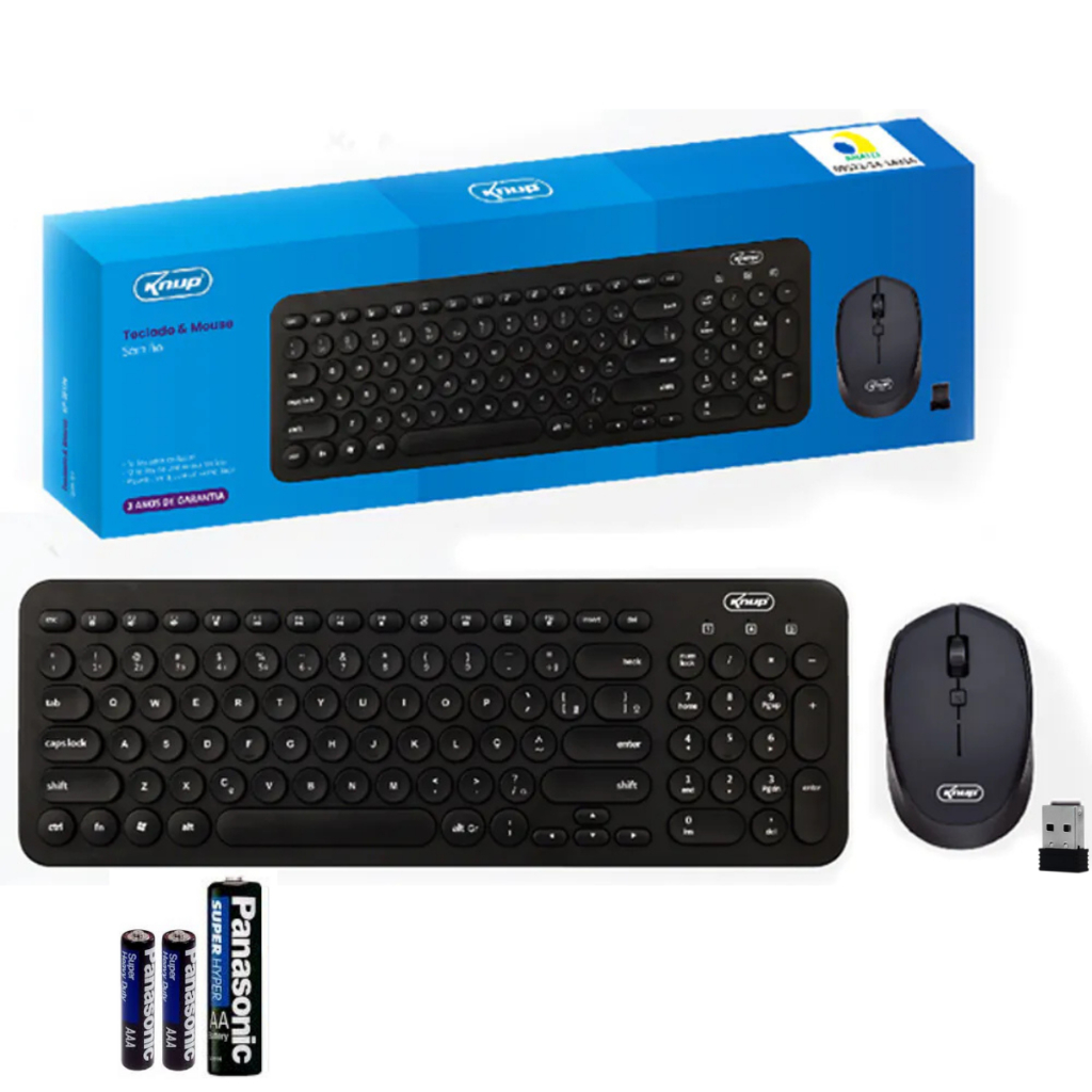 Kit Mouse E Teclado Sem Fio multimidia Wireles Usb Notebook Computador ...