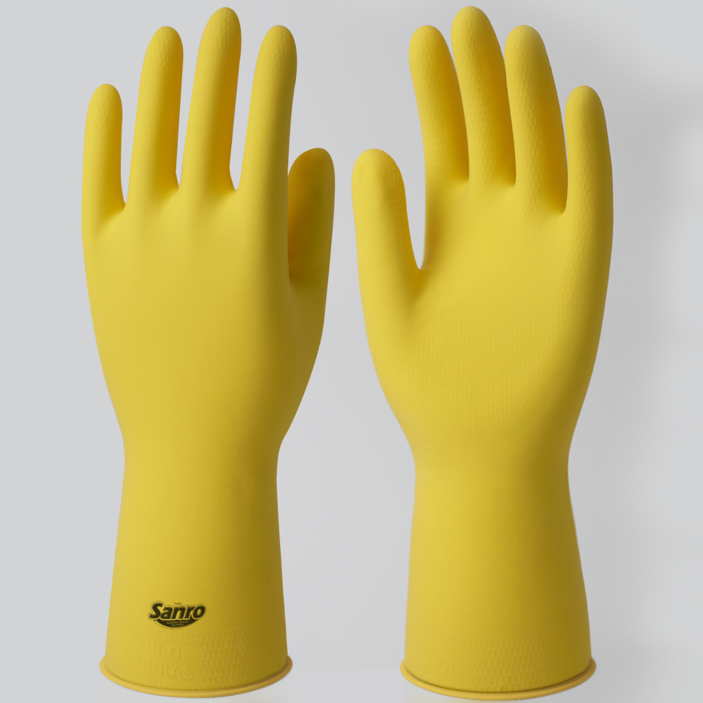 Luva Látex M Amarela Sanro Top | Shopee Brasil