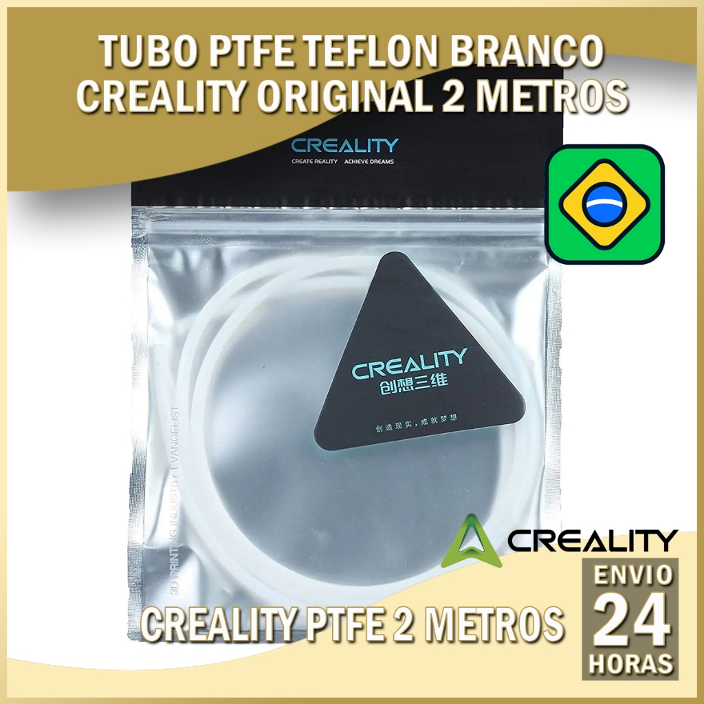 CREALITY TUBO DE TEFLON PTFE COR BRANCO 2 METROS ORIGINAL | Shopee Brasil