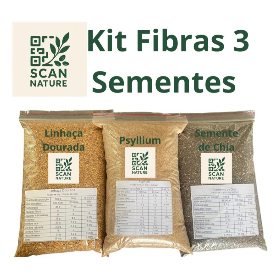 Mix Sementes - Chia + Psyllium + Linhaça Dourada - Fibras Naturais Low ...