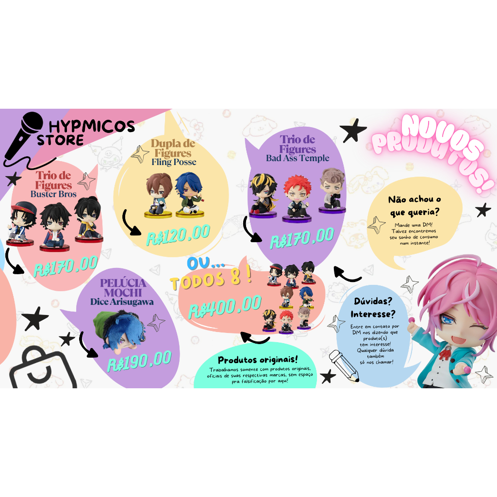 Hypnosis Mic Produtos Originais Importados, Figures, Pelúcia Mochi ...