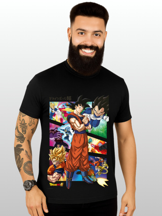 Camiseta Plus Size Masculina 100% Algodão Estampa Dragon Ball Z Vegeta ...