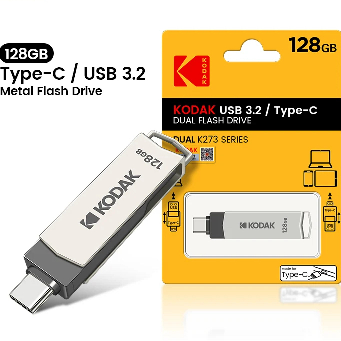 Pendrive Dual Flash Usb Otg tipo C, USB 3.2 - Kodak 64 GB Original ...