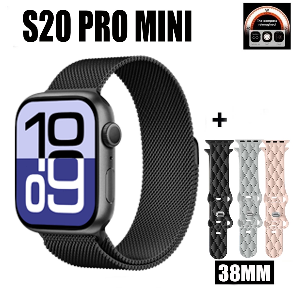 Relógio Smartwatch S20 PRO MINI Série10 38mm NFC GPS Bluetooth Call ...
