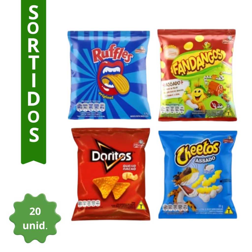 Kit 20 Salgadinhos sortidos Elma Chips Pepsico | Shopee Brasil