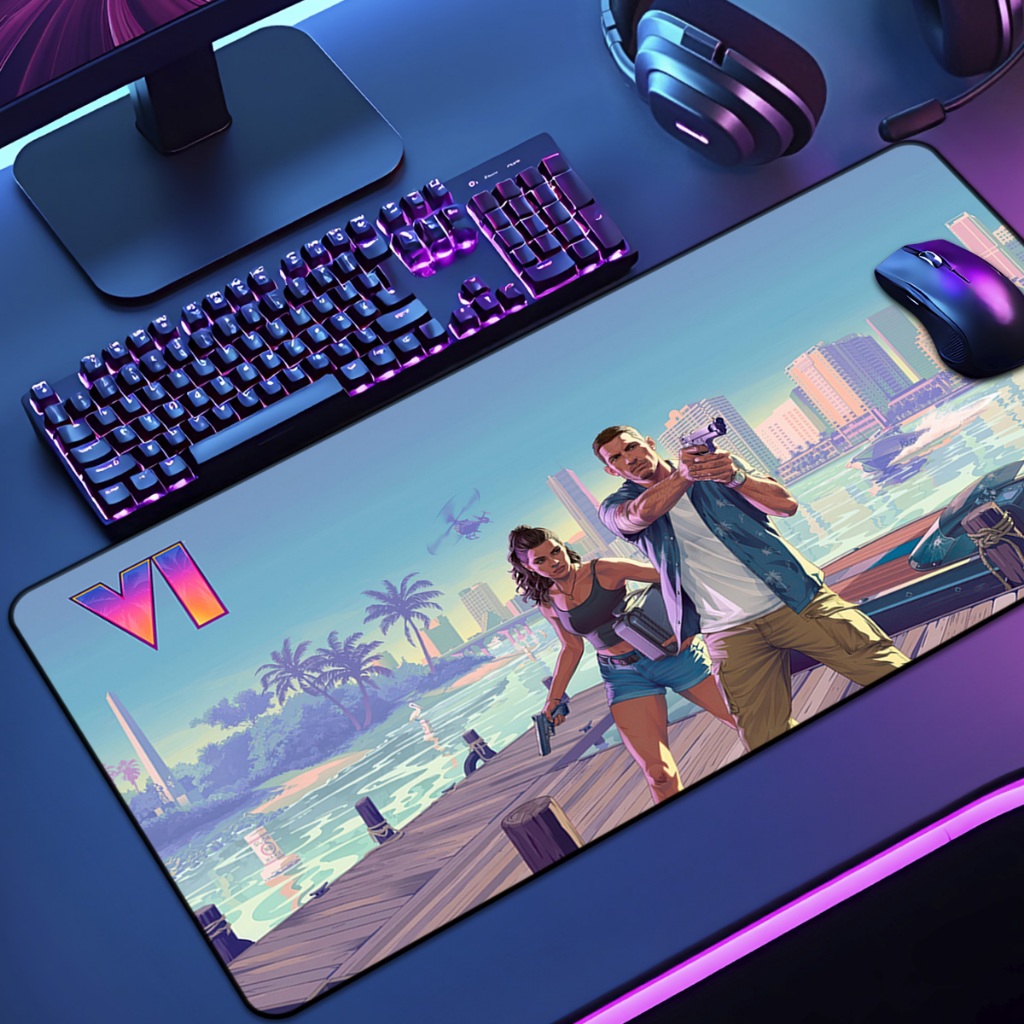 Mouse Pad Grande Gamer GTA 6 65x30 70x35 80x35 90x40 90x50 120x60 ...