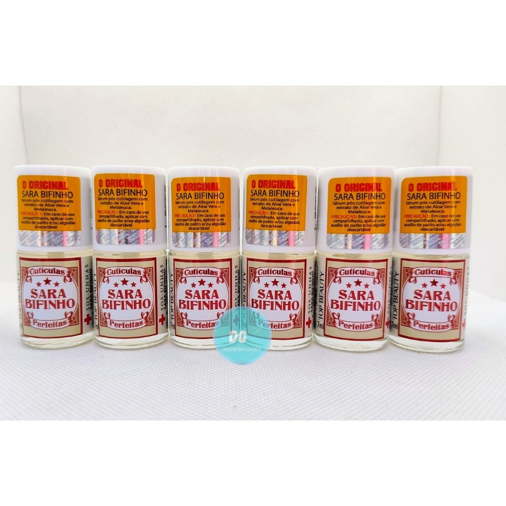 Kit com 6 Bases Sara Bifinho Cutículas Perfeitas Sos Unhas 12 Free Top ...