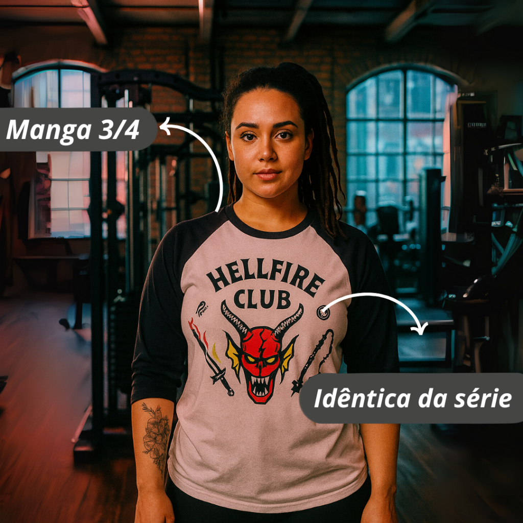 Camiseta Hellfire Club Musculação Stranger Things Academia Treino ...