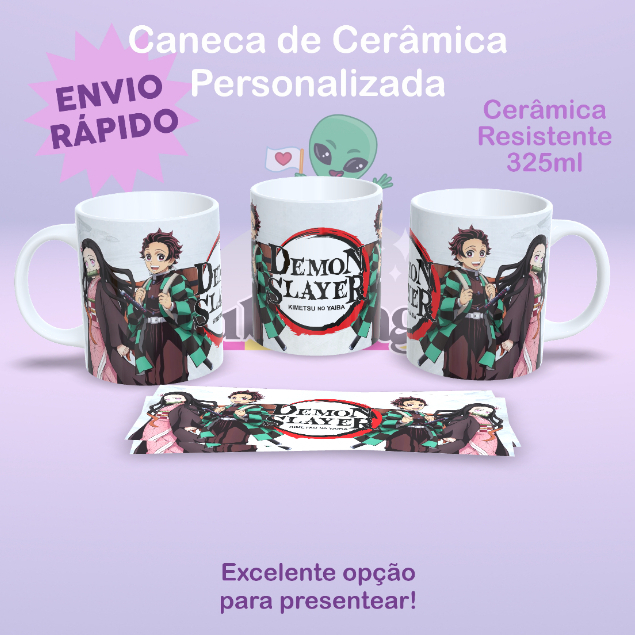 Caneca personalizada anime Demon Slayer | Shopee Brasil