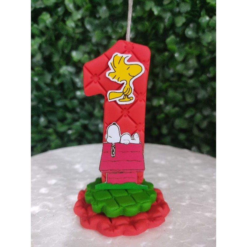 vela aniversário personalizada com tema Snoopy (numero 1) | Shopee Brasil