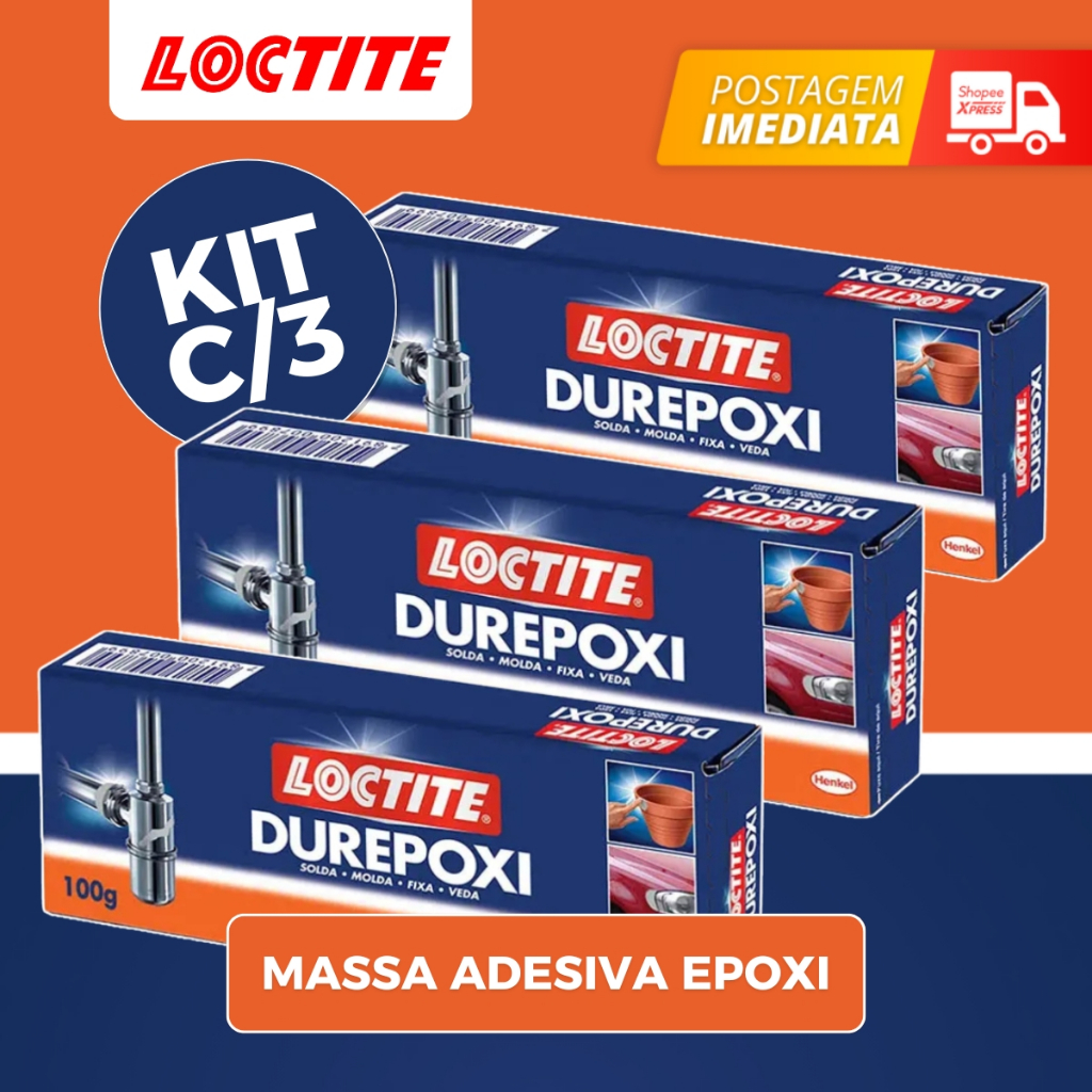 Kit 3 Durepoxi Cola Epoxi Massa Epoxi Adesivo 50g ou 100g Original ...