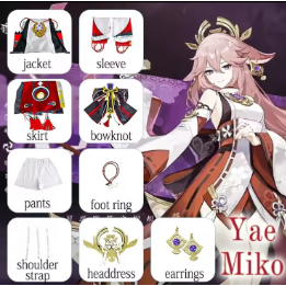 Cosplay Yae Miko – Genshin Impact (Com Peruca) | Shopee Brasil