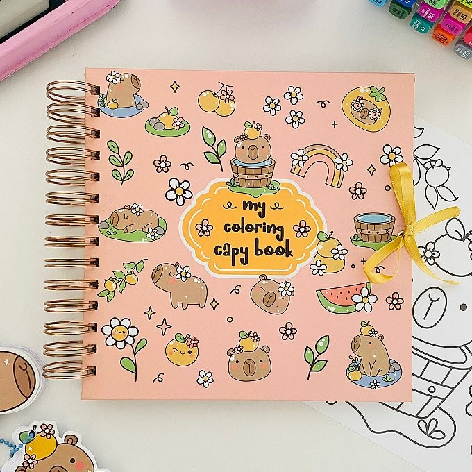 Caderno de Colorir Capivaras - My Coloring Capy Book | Shopee Brasil