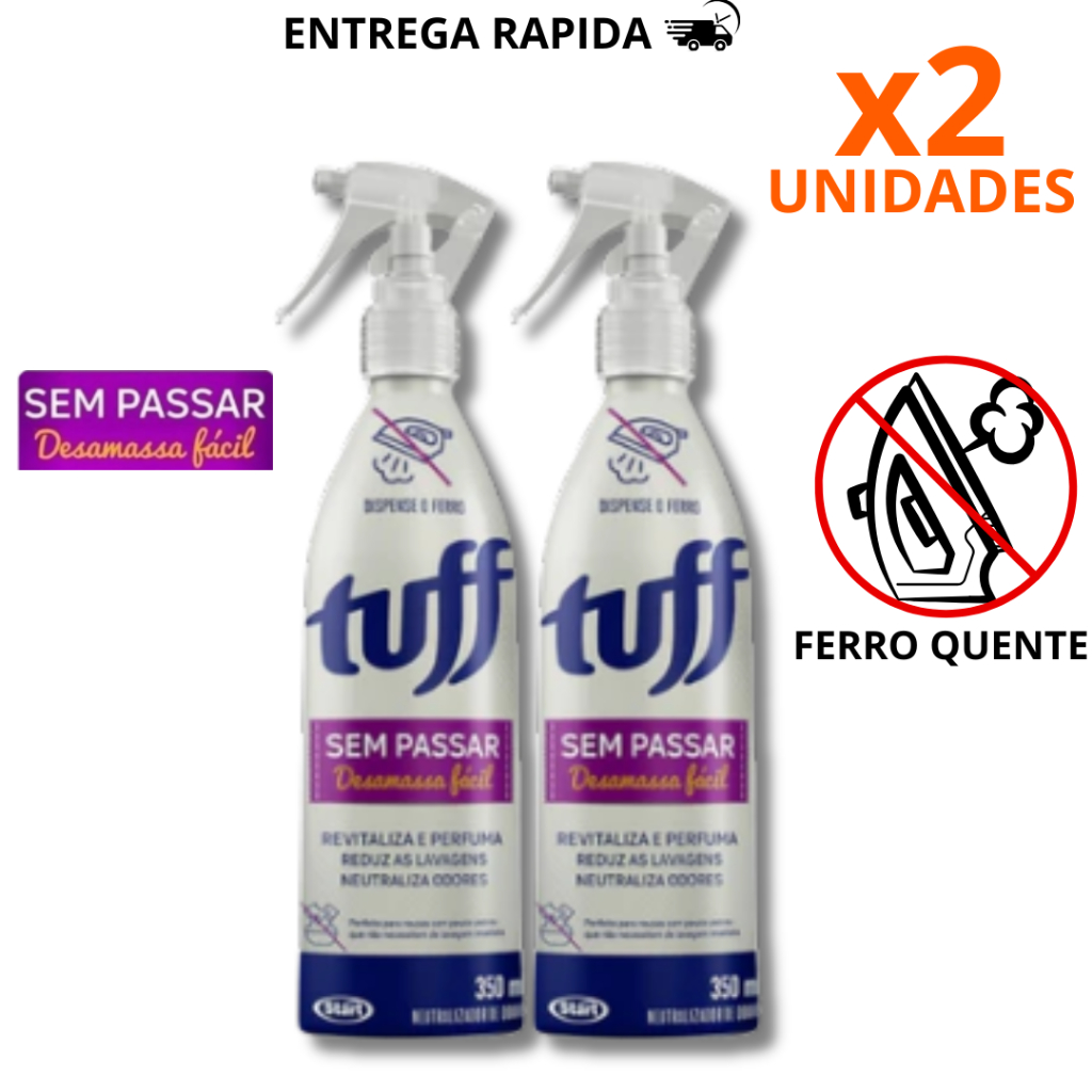 Kit 2 Spray Desamassa Fácil Tuff Spray Sem Passar Perfuma Revitaliza e ...