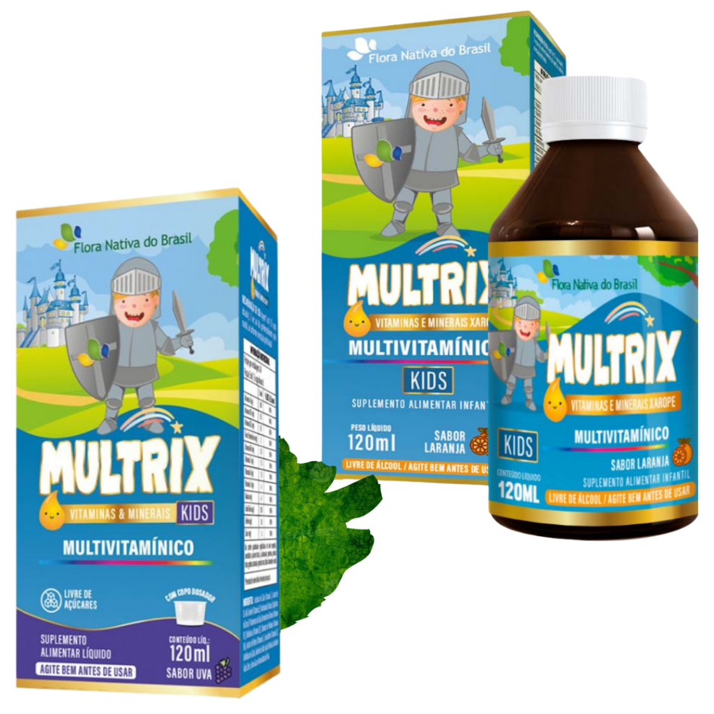 Multrix Vitaminas e Minerais KIDS Sabor Uva ou Laranja Flora Nativa do ...