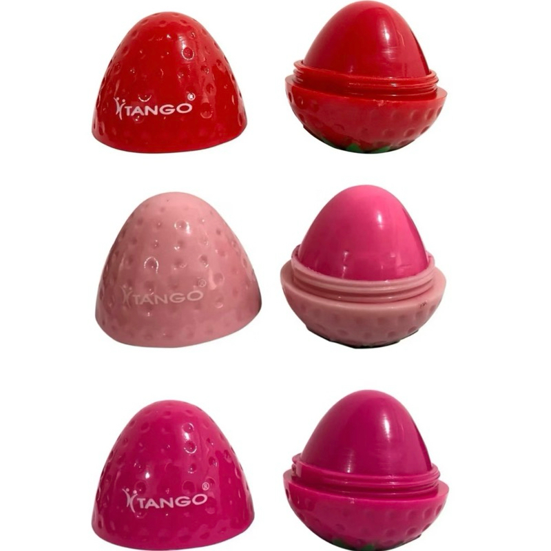 Kit com 3 Lip Balm TANGO hidratante labial morango FPS 15 lábios macios ...