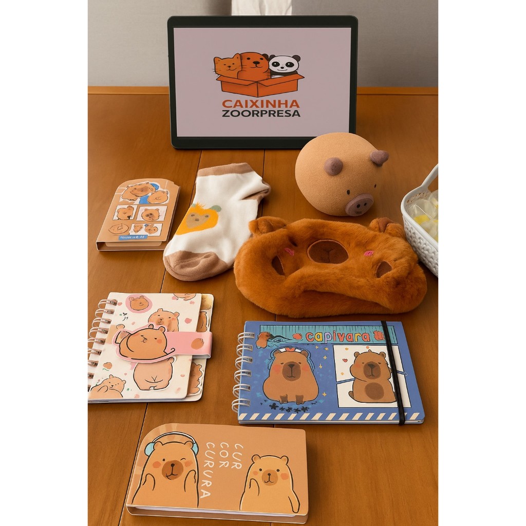 Pacote Misterioso Capivara 11 itens Premium Kit surpresa Papelaria ...