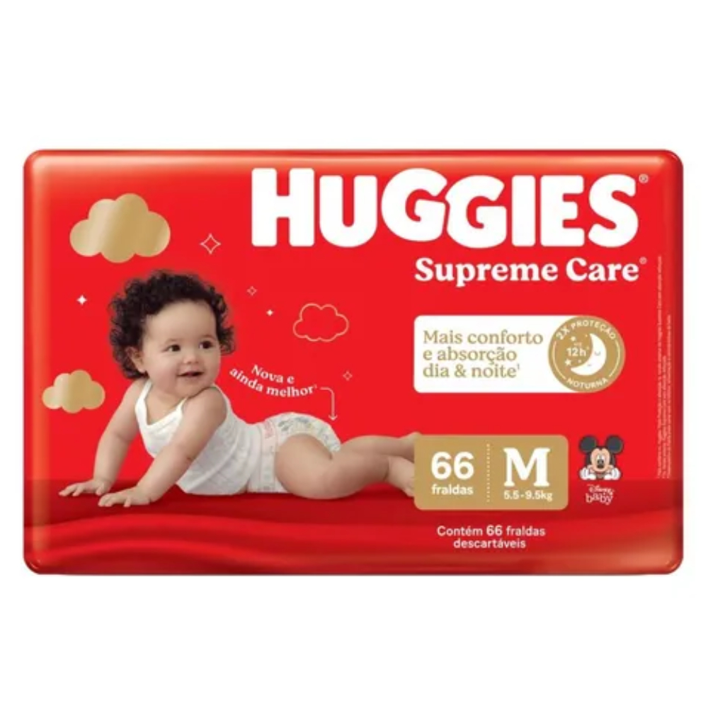 Fralda Huggies Supreme Care M 66 Unidades | Shopee Brasil