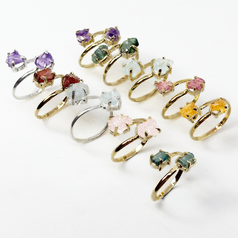 Anel Garra Pedra Natural com aro ajustável | Shopee Brasil