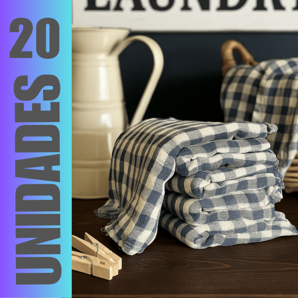 Kit 20 Panos de Chão Grandes Xadrez 70x45cm — Algodão Puro Duplo Econômico | Shopee Brasil