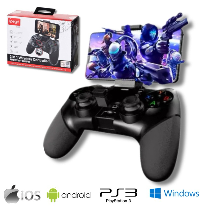 Controle Ipega PG-9076 3 em 1 Bluetooth Sem Fio Celular PC Android IOS ...