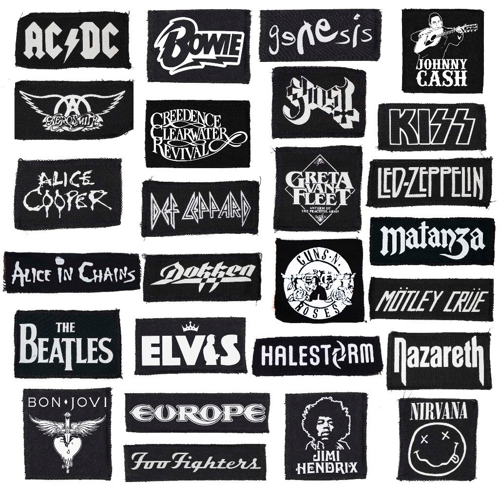 Patch Rock N Roll, Hard Rock e Grunge - logo silk | Shopee Brasil