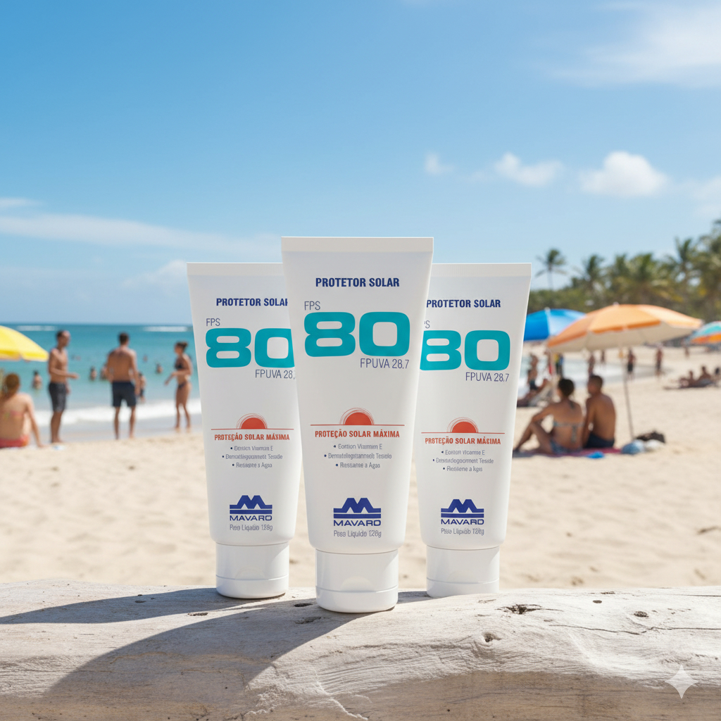 Kit 3 Creme Protetor Solar Fator Fps 80 120g Mavaro Protetor De Corpo E ...