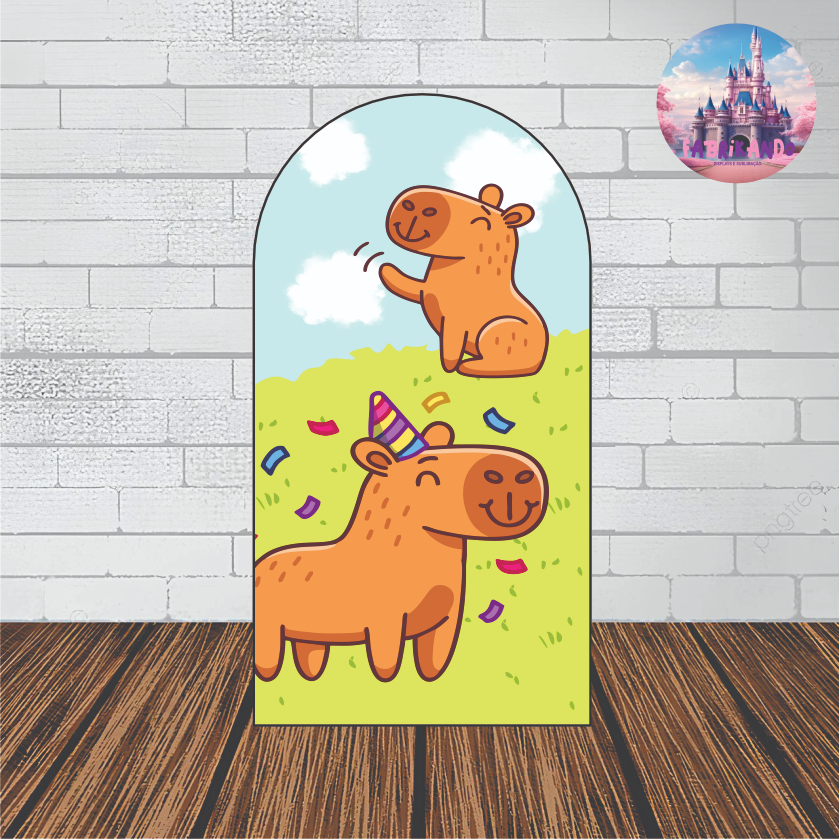 PAINEL DECORATIVO TEMA CAPIVARA ANIVERSARIO | Shopee Brasil