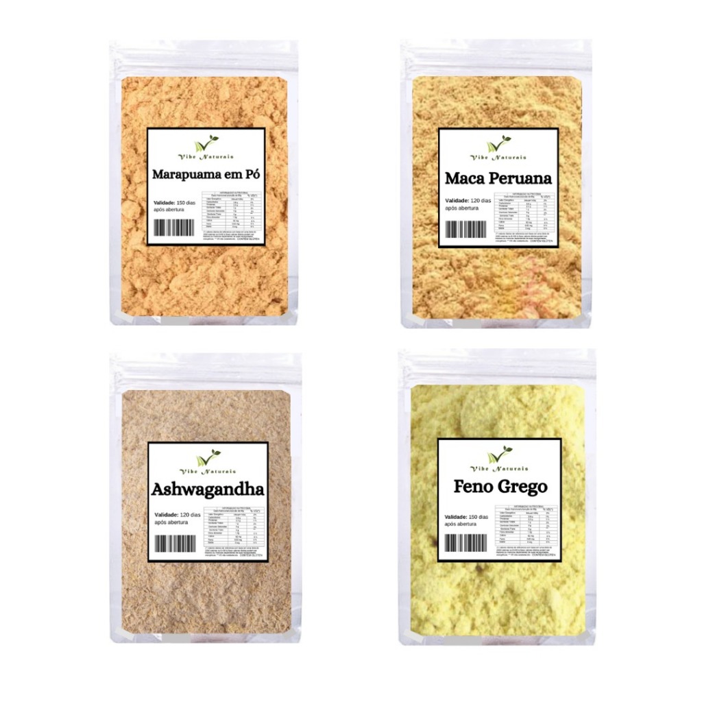 Kit Testosterona Natural - Maca Peruana, Feno, Ashwagandha, Marapuama ...