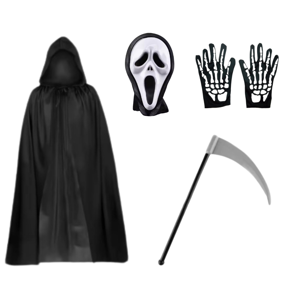 Fantasia do Pânico GhostFace Morte Máscara Capa Foice Halloween ...